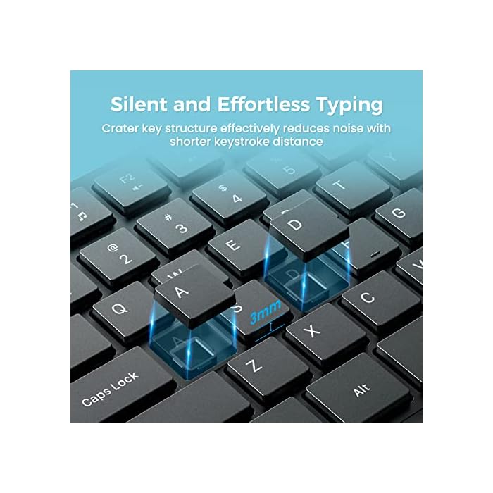 Lovaky Mk98 Wireless Keyboard 2 4g Ergonomic Computer Keyboard Enlarged Indicator Light Full