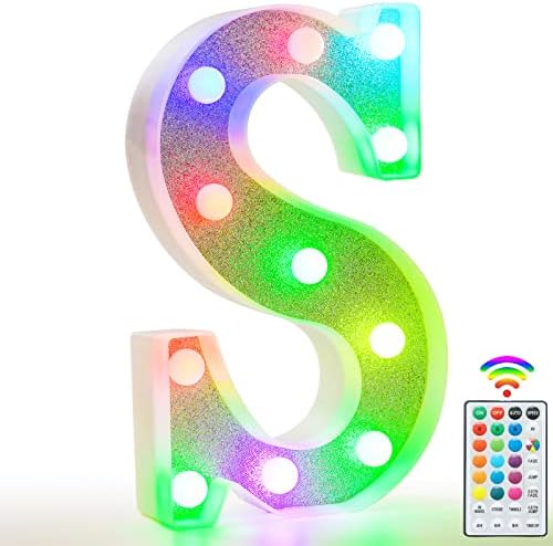 Colorful Light Up Letters, Glitter LED Letter Lights 18 Color Changing ...