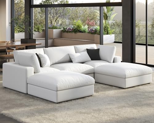 Amazon.com: Gtilzria Modern Sectional Cloud Sofa,Linen Couch for Living ...