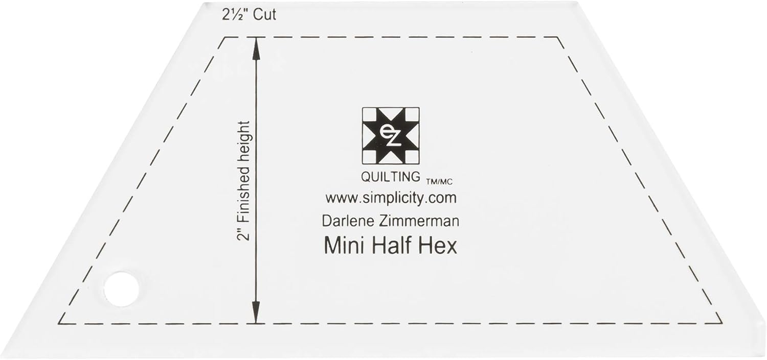 Amazon.com: Dimensions Small Half Hexagonal Quilting Ruler and Quilting ...
