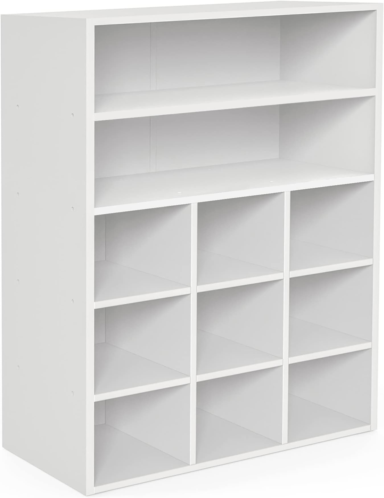 Amazon.com: LOWOSA White Shoe Cubby, Stackable Wooden Shoe Rack ...
