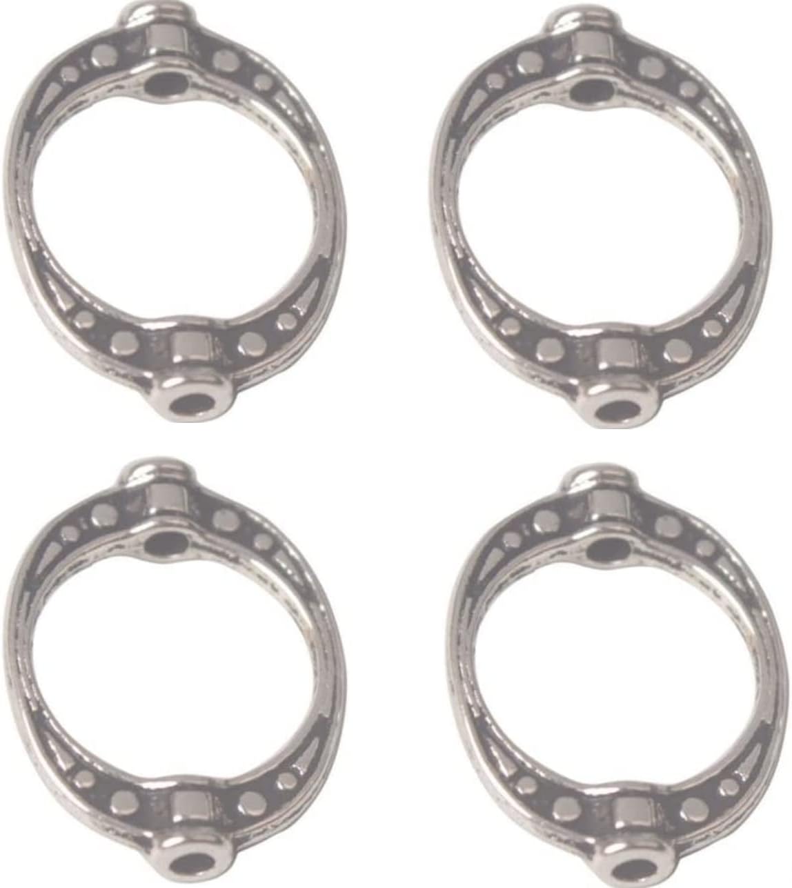 Amazon.com: 100PCS Antiqued Silver Color Metal Crafted Bead Frame for ...