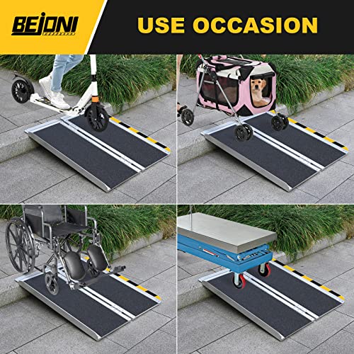 Snapklik.com : 4FT Wheelchair Ramp, 600 Lbs Capacity Non-Slip Aluminum ...