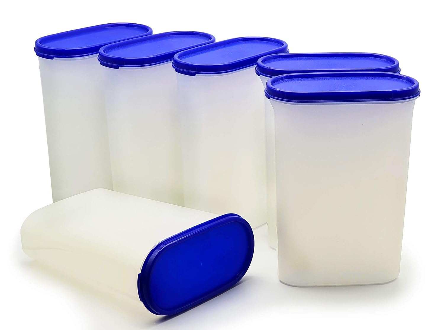 Mahaware Modular Oval Plastic Kitchen Container Set,2400 ml, Set of 6 ...