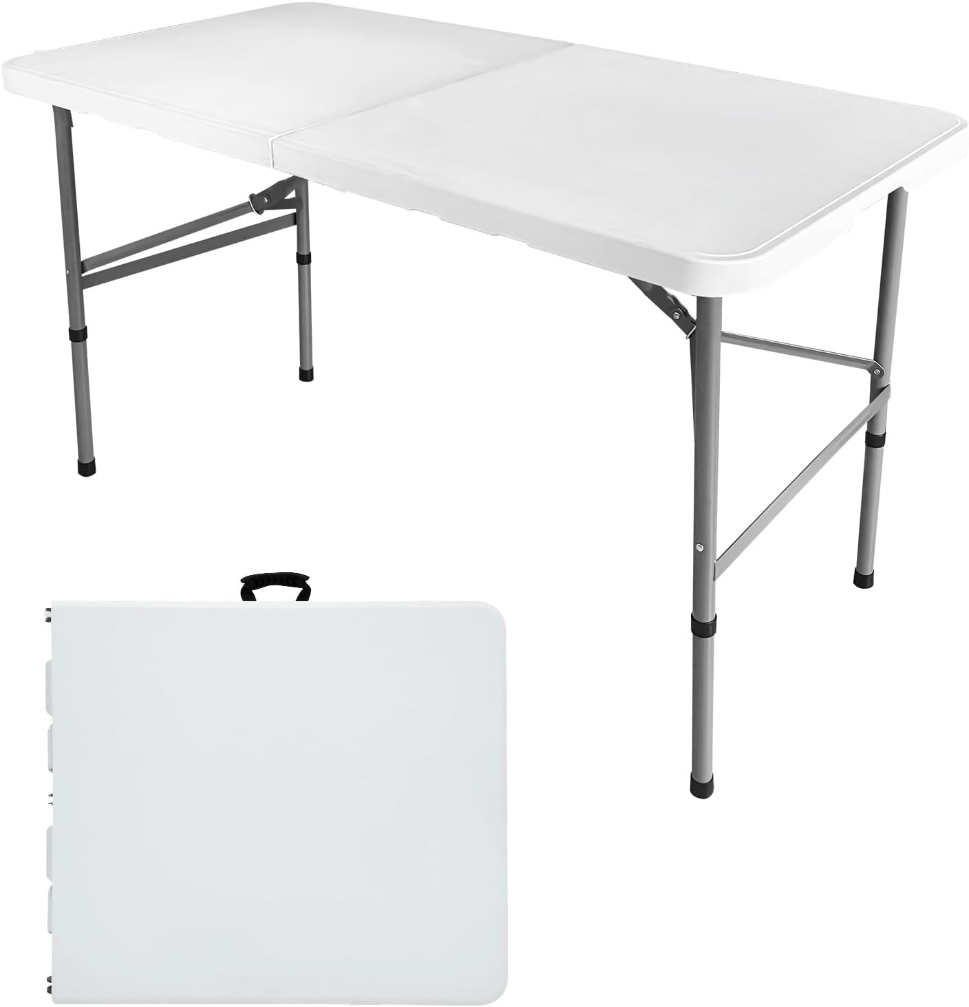 Amazon.com: HYMnature Folding Table 4ft Heavy Duty Folding Tables ...