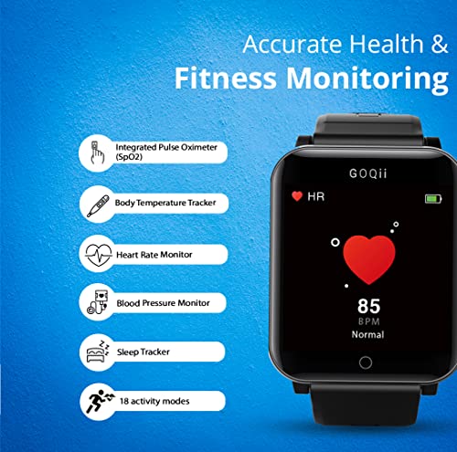 GOQii Smart Vital MAX SpO2 ,IP68 Smartwatch ( Black)