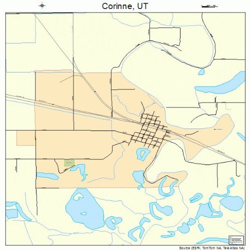 Large Street & Road Map of Corinne, Utah UT - Printed poster size wall ...