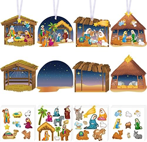 Amazon.com: 24 Pcs Christmas Stickers Make a Nativity Scene Sticker ...
