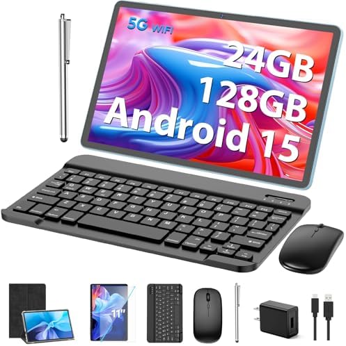 Amazon.com : QDDQ Android 15 Tablet, 11 inch Tablet with Keyboard, 24GB ...