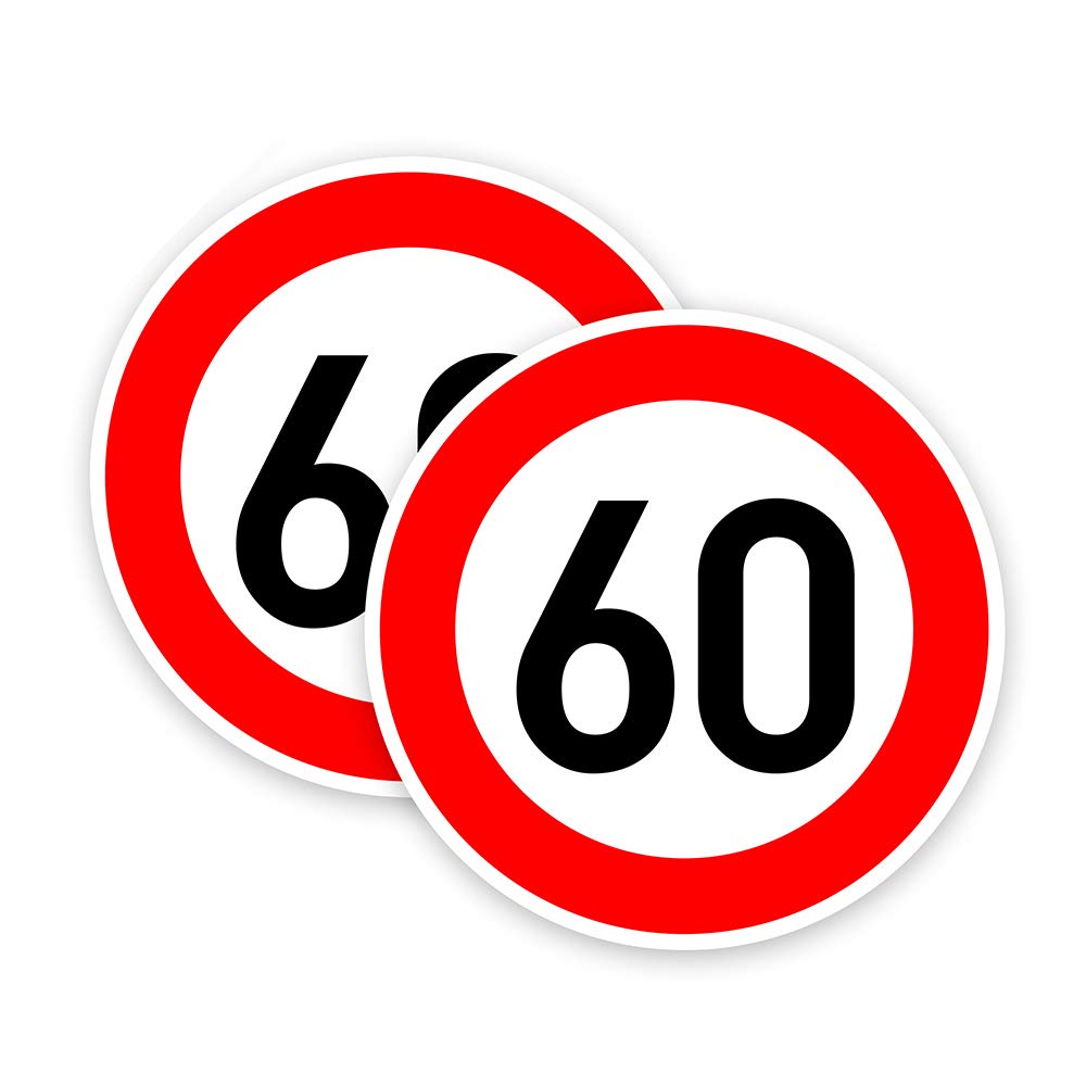 Pack of 2 Limited to 60 mph Speed Stickers(150 mm) with Waterproof ...