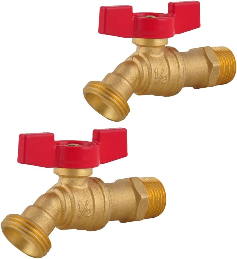 Amazon.com: Male Hose Bibb 1/2" MIP × 3/4" MHT with 1/4-Turn Water Hose ...
