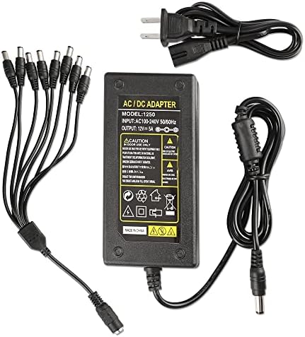 Amazon.com: BXIZXD Security Camera Power Adapter, 12V 5A 100V-240V AC ...