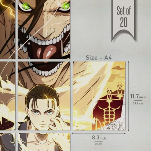 REDCLOUD Paper Eren Yeager Attack On Titan Peel N Stick Self Adhesive ...