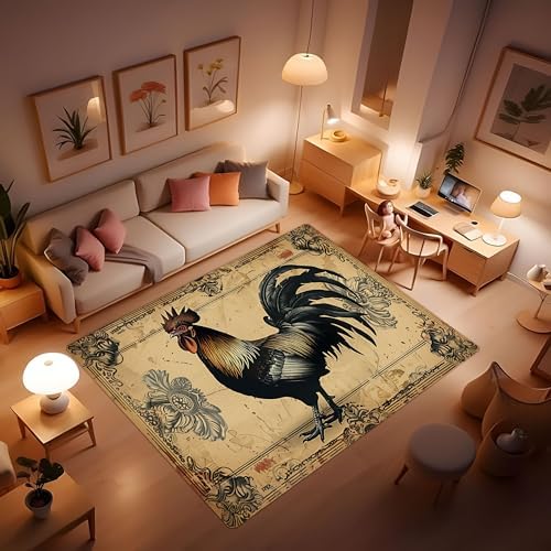 Amazon.com: Chandler 4 Corners Artist-Designed Two Roosters Hand-Hooked ...