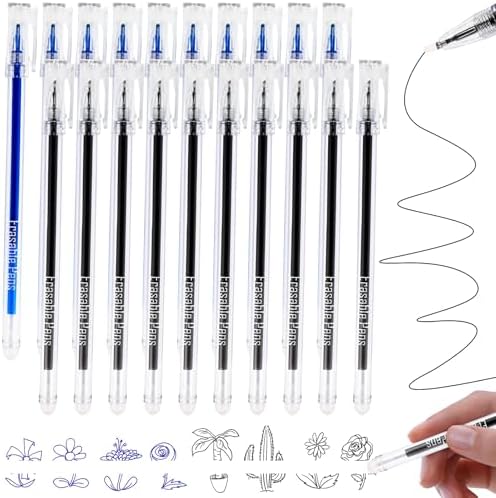 Goldge 20 Erasable Pens Fine 0.5mm Tip - 10 Black & 10 Blue Ink ...