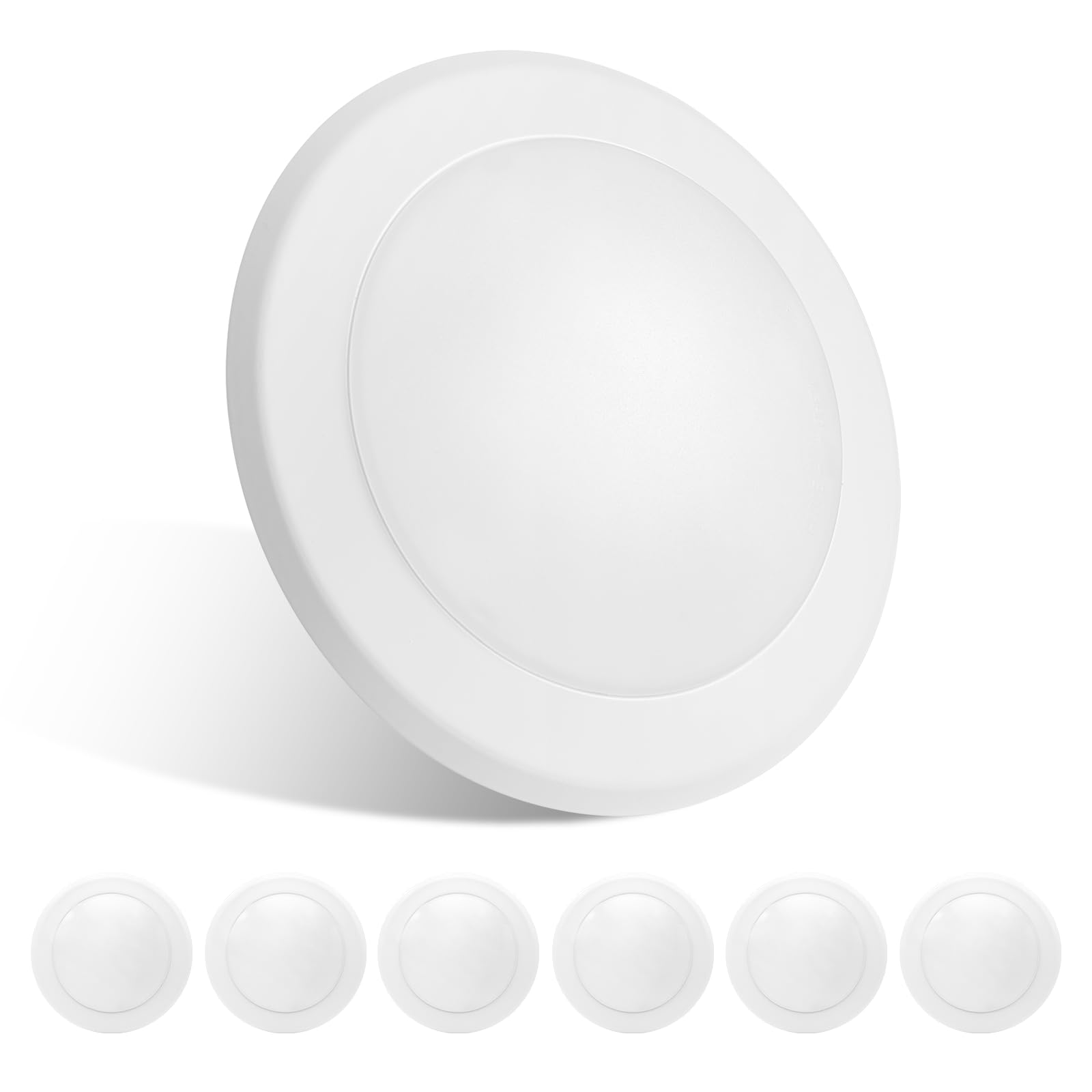 6 Inch LED Disk Lights, Dimmable Flush Mount Ceiling Lights, 3000K Cool ...