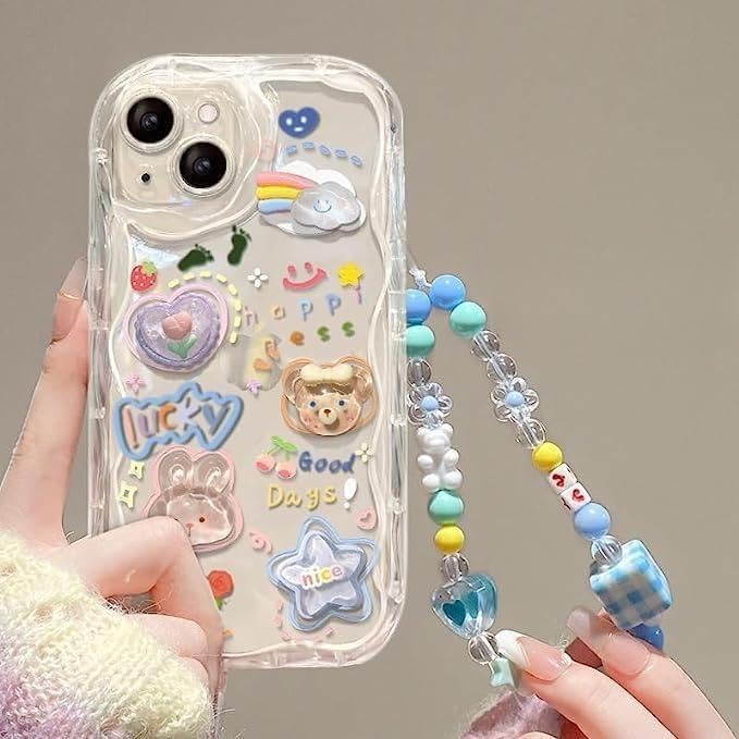 Amazon.com: Cute Phone Case for iPhone 15 Teens Case with Cute Clear 3D ...