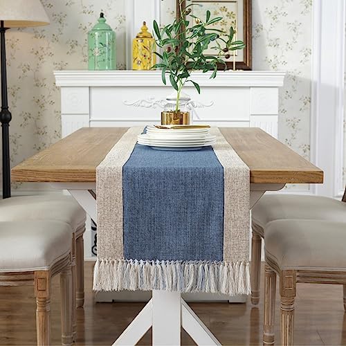 Amazon.com: Cotton Linen Farmhouse Style Table Runner, French Country ...