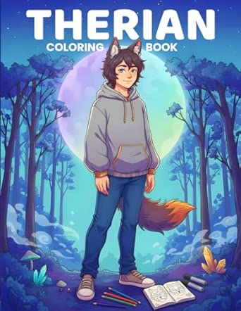 Amazon.com: Therian Coloring Book: 40+ Single‑Sided Wolf & Fox Therian ...