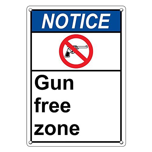 Weatherproof Plastic Vertical ANSI Notice Gun Free Zone Sign with ...