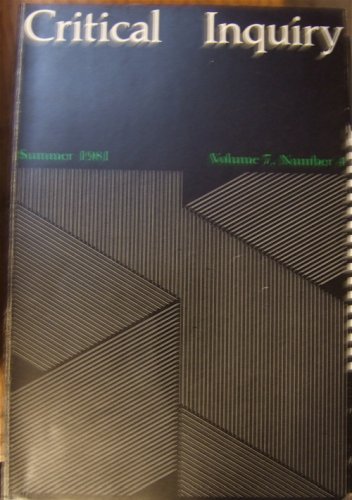 Critical Inquiry (Vol. 7, No. 4 Summer 1981 Journal): W.J. Thomas ...