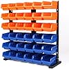 Amazon.com: HORUSDY Storage Bins Parts Rack 36Pcs Bin Organizer Garage ...