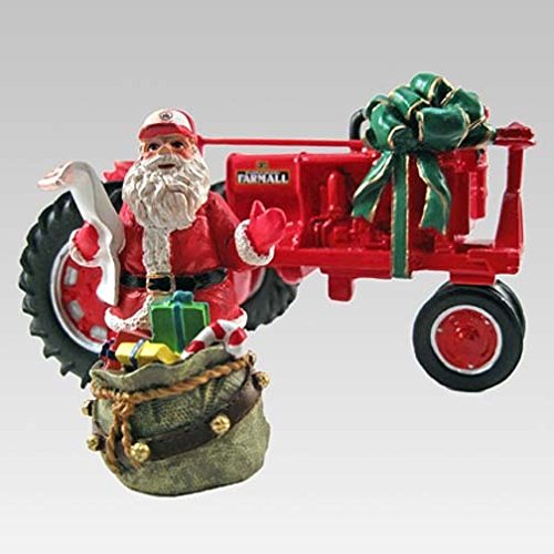 Farmall Special Delivery Holiday Harvest Red Tractor and Santa Figurine ...