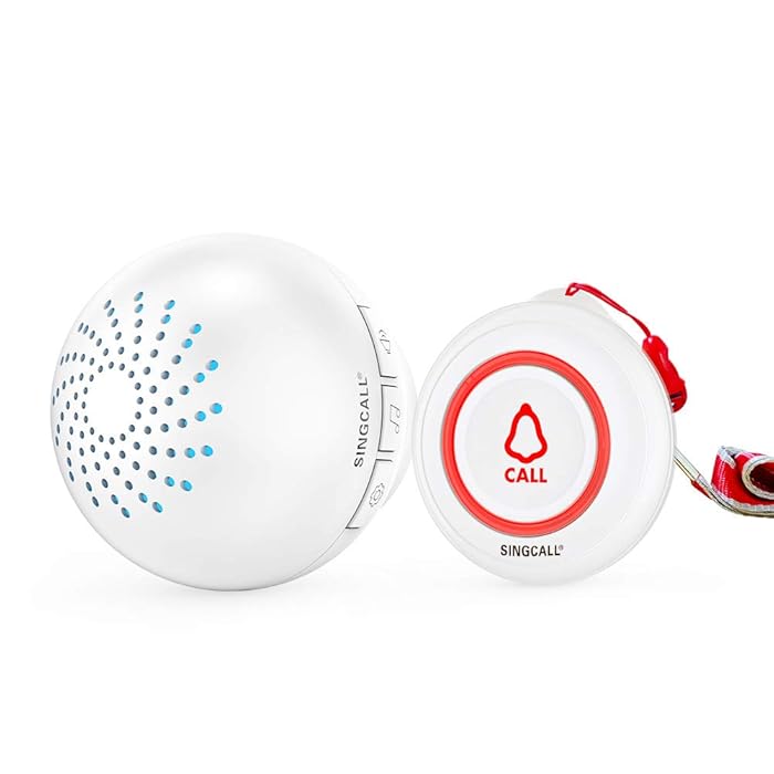 Buy SINGCALL Wireless Caregiver Pager Smart Call System 1 SOS Call ...