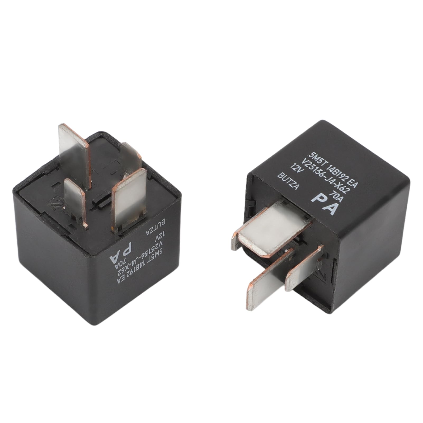 KASturbo 2PCS Car Relay 4 Pin DC12V 70A Plug In Mount for Mondeo Fiesta ...