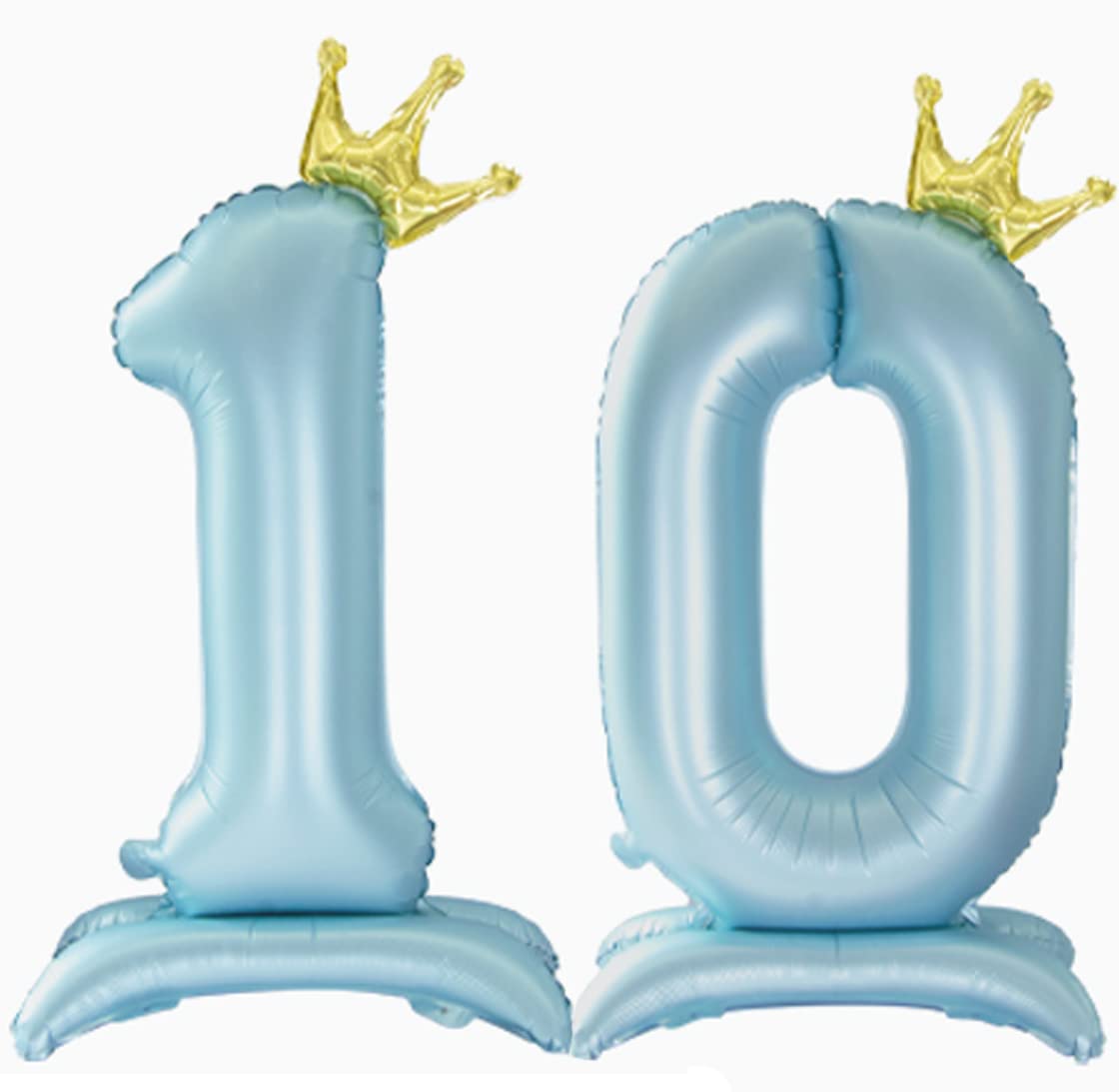 Amazon.com: Gifloon Standable 10 Balloon Number with Crown Boy 10th ...