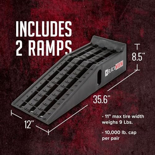 Black Widow PSR295 Plastic Car Service Ramps - Lifts Vehicles 6.25" H ...