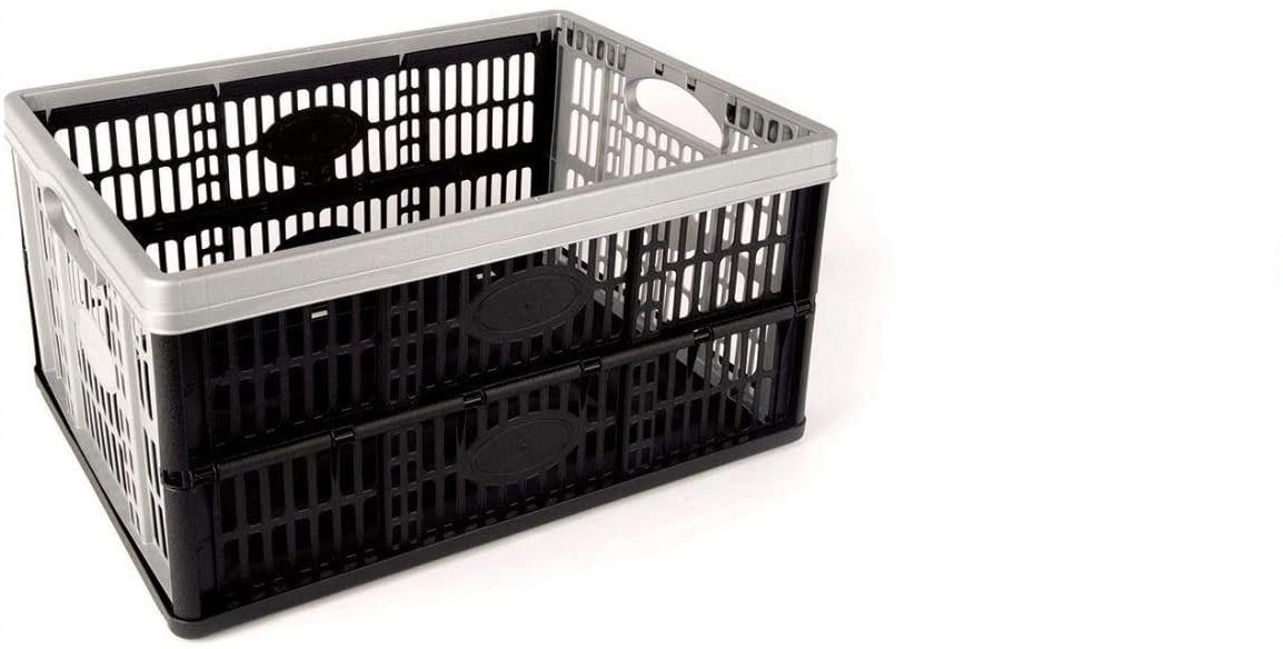 Fold Flat Crate - Plastic 32 L Folding Storage Crate Box (Pack of 1 ...