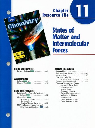 Holt Chemistry Chapter 11 Resource File: States of Matter and ...