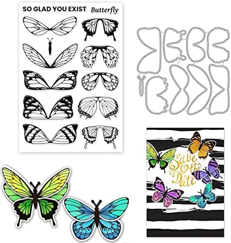 Amazon.com: ORIGACH 3D Butterfly Stamps and Dies for Card Making DIY ...