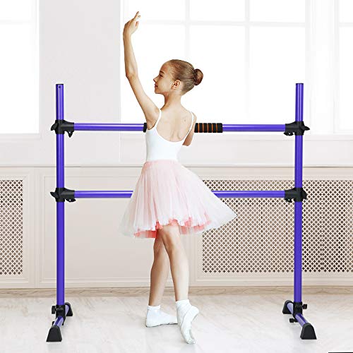 Snapklik.com : GOFLAME Ballet Barre Portable Double, 4FT Freestanding Ballet Barre Adjustable ...