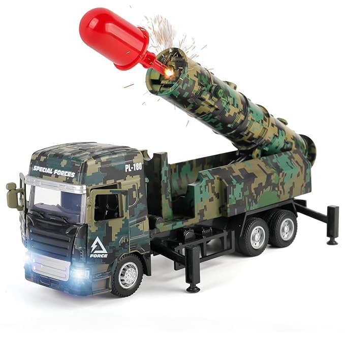 MINNIQ STORE Military One Missile Launcher Truck with Lights & Sounds ...
