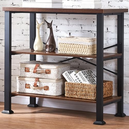 Amazon.com: FATORRI Rustic Bookshelf with Drawer, Industrial Wood and ...
