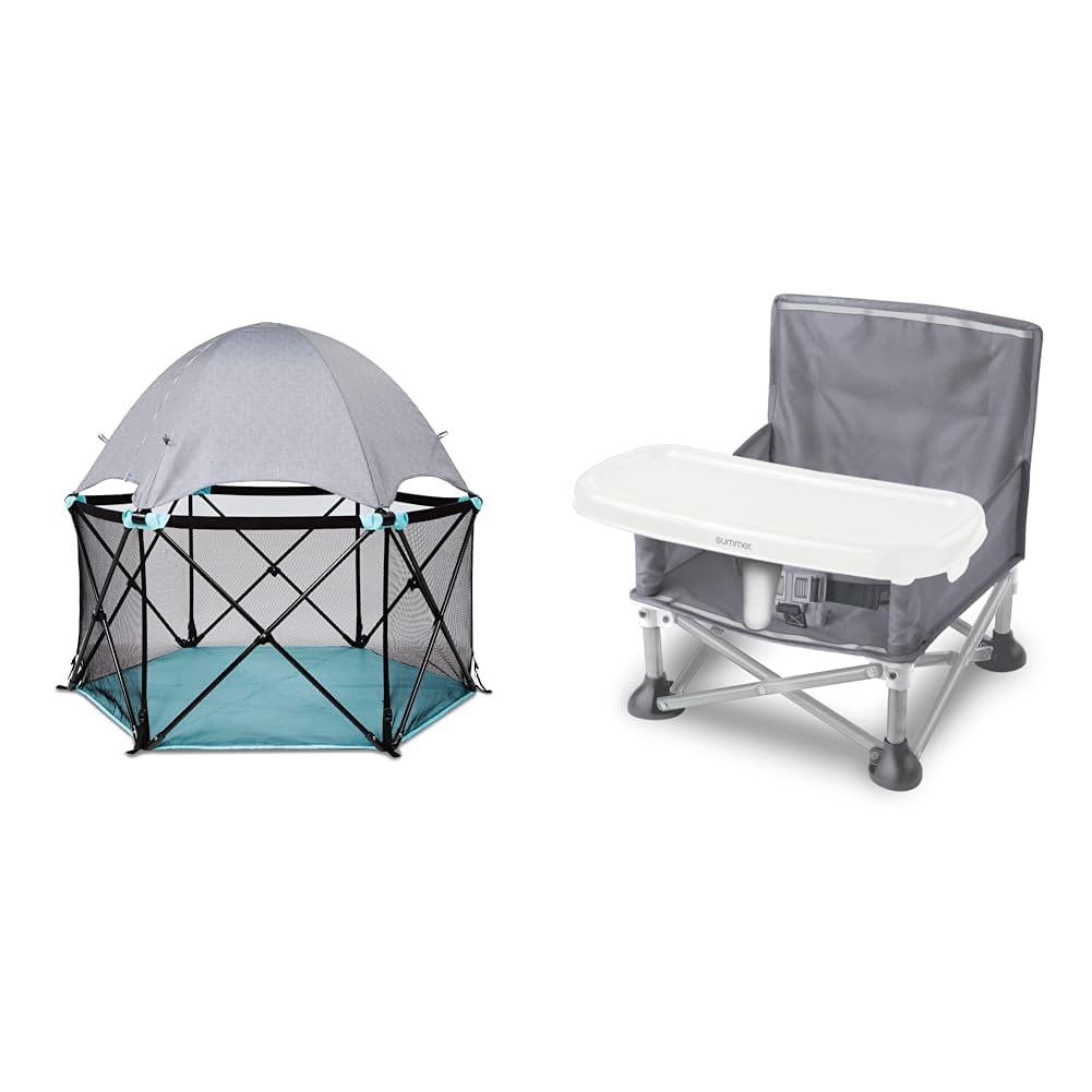 Amazon.com : Summer Infant Pop ‘N Play Deluxe Ultimate Playard Aqua ...