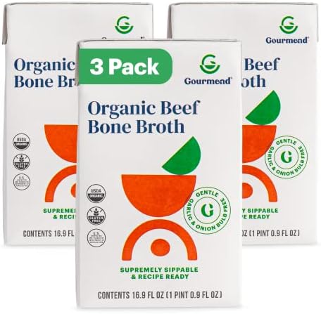 Amazon.com : Organic Unsalted 16.9oz Beef Bone Broth from Gourmend ...