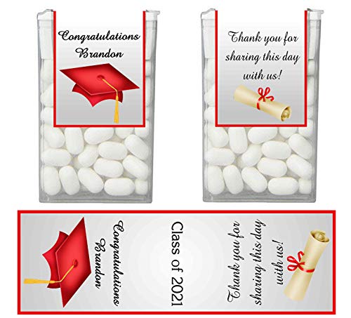 Amazon.com: 28 RED AND SILVER GRADUATION PARTY FAVORS PERSONALIZED ...