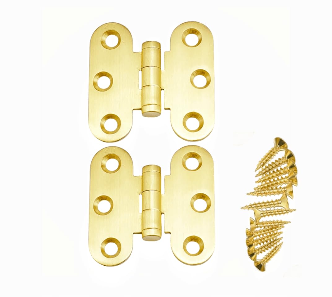 2PC Brass H-Shaped Butterfly Hinge Cabinet Door Hinge Folding Furniture ...