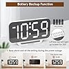 Amazon.com: Peakeep Slim Digital Mirror Aesthetic Alarm Clock for ...