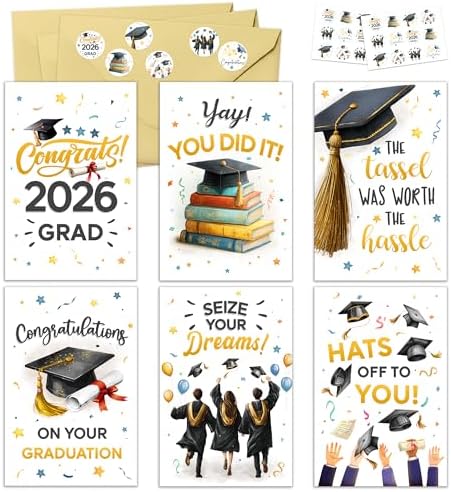 Amazon.com: KATLADIZ 24 Packs Graduation Card - High School College ...