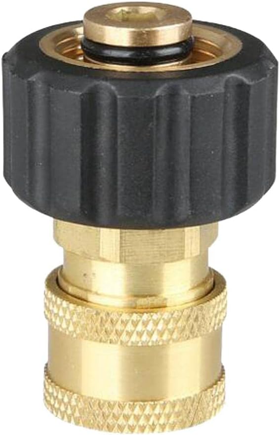 Amazon | 変換カプラー G1/4 (オス・メス) ⇔ M22 (メス) 真鍮製 高圧洗浄機アダプター ホースコネクター 【G1/4メネジxM22メネジ(軸径14mm)】 | 継手