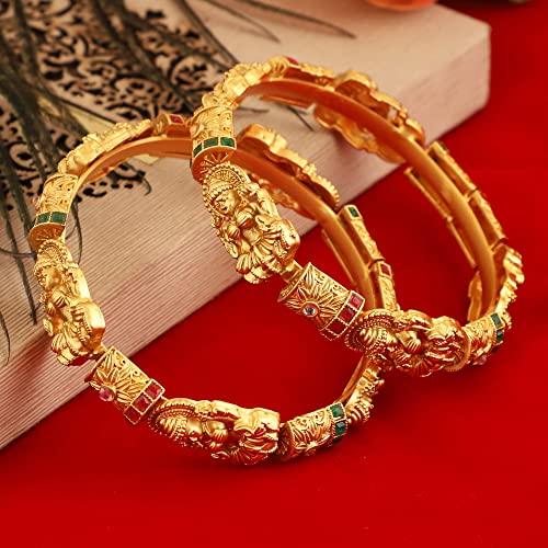 Buy Mansiyaorange One Gram Gold Two Ruby Potta Stone Traditional ...