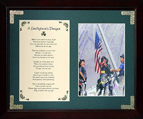 Amazon.com: Firefighter's Prayer - 8x10 Inch Framed Green Matted Photo ...