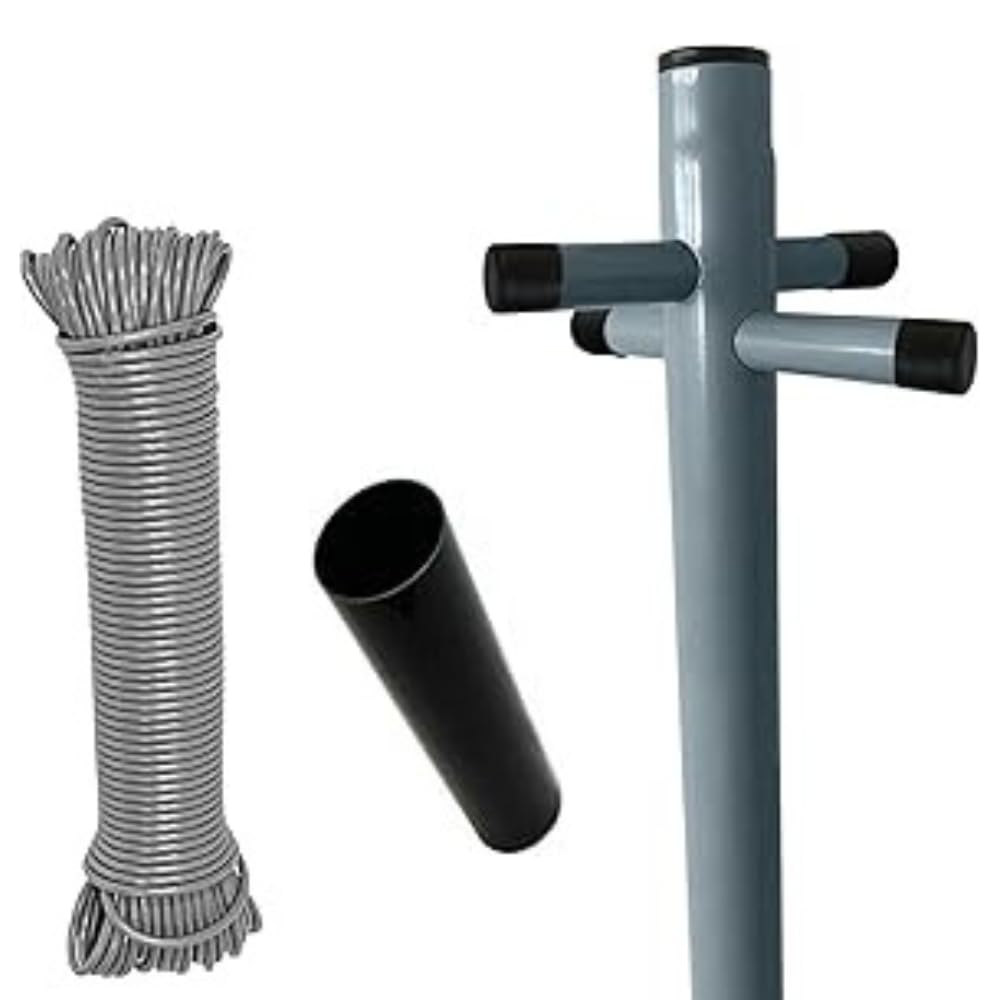 RTS Large Clothes Washing Lines Heavy Duty Pole Post 30M Line PVC ...