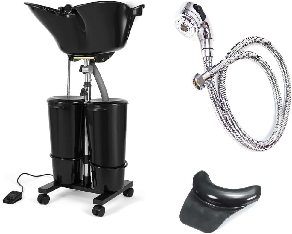 Portable Plastic Shampoo Unit with Electric Pump Mobile Hair Basin on ...