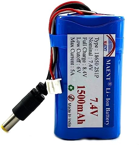 MAENT® 7.4V 18650 Lithium ion Rechargeable Battery 2S1P with JST PH2.54 ...
