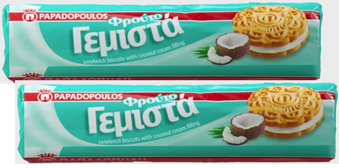 Amazon.com: Papadopoulos Sandwich Cookies (Coconut) Two (2) Packs ...